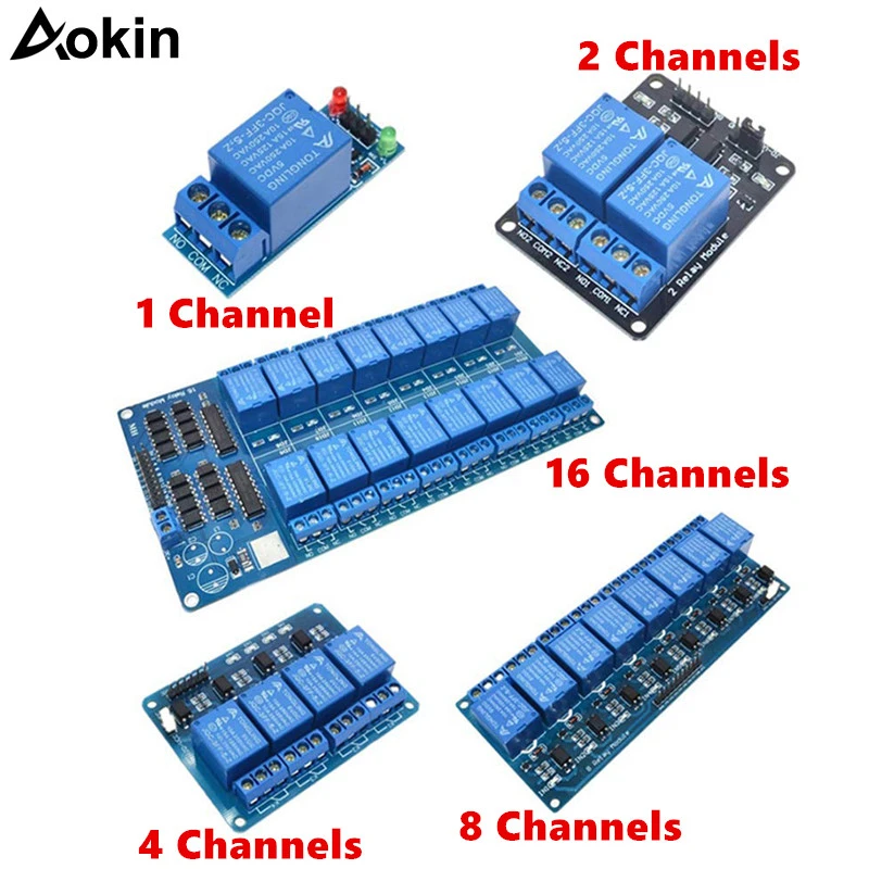 Relay Modules & Boards Relays 5V 1/2/4/6/8/16Channel Relay Board Module ...