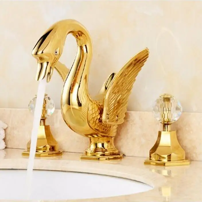 New Arrival Luxury High Quality Gold Finished Cold And Hot Bathroom