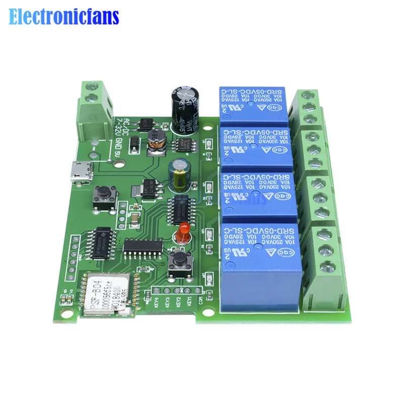 Dc 5-32v 4 Channel Wifi Relay Module Wireless Remote Control Switch ...