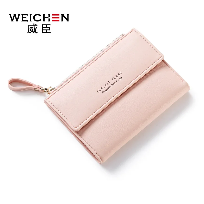 Small Pretty Pink Money Wallet Card Holder Girls Slim Wallet Hasp ...