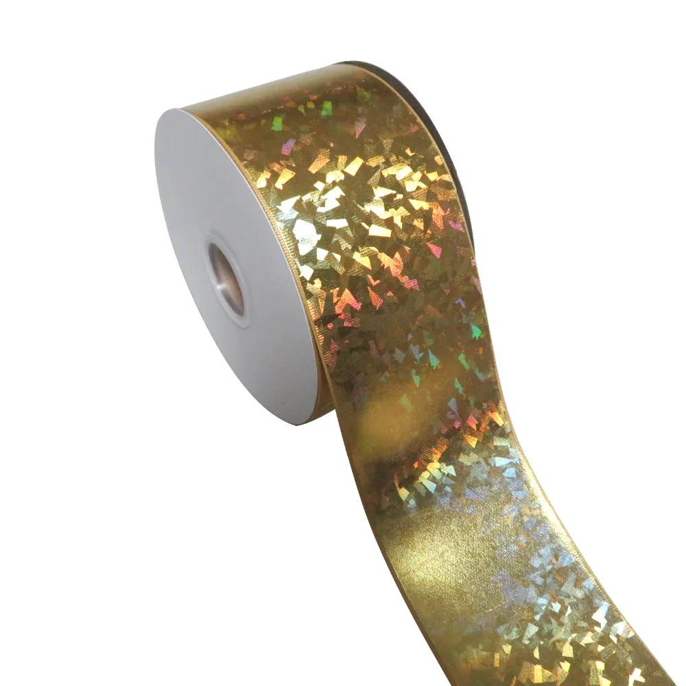 shipping free BOCA Ribbon 75MM gold diamond foil printed with grosgrain ...