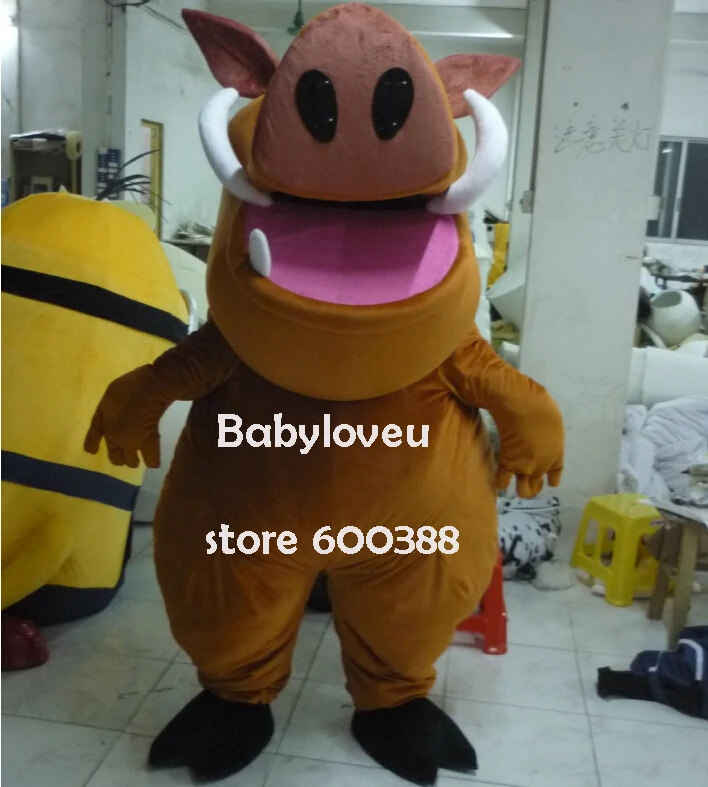 High Quality Adult Size Cartoon Mascot Costume Lion King Pumba Cosplay ...