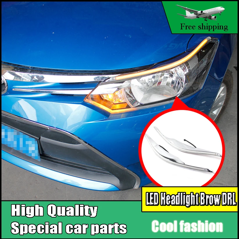 Car Styling LED Headlight Brow Eyebrow Daytime Running Light DRL With ...