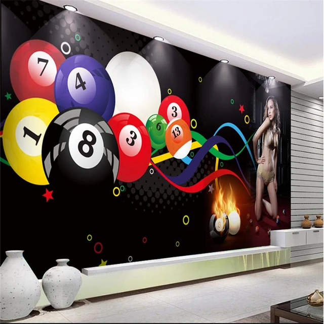 Beibehang Large Scale Wallpaper Murals Custom Made Any Size Billiards Billiards Sexy Beauty Club