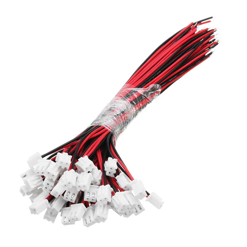 50PCS 150/200/250mm XH2.54mm 2P Male Terminal Block Connector Cable ...