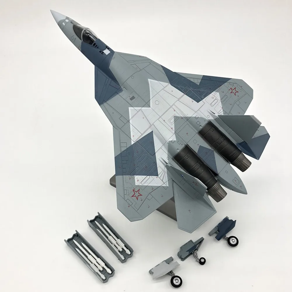 1: 72 Масштаб Модель Su57 T50 сплав Материал самолет Джет военная ...