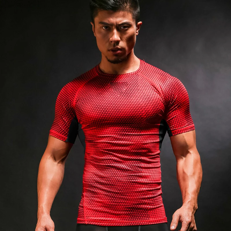 Compression Shirts Style Short Sleeve Multi Use MMA Crossfit Tops ...