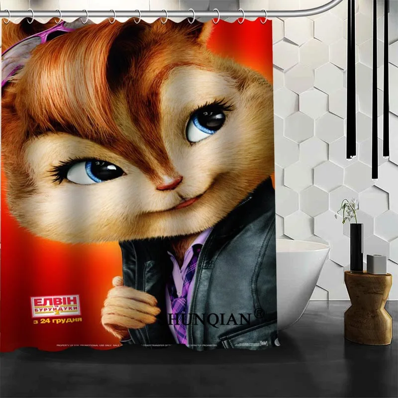 Custom Alvin And The Chipmunks Shower Curtain 3d Printing 12 Hooks For ...