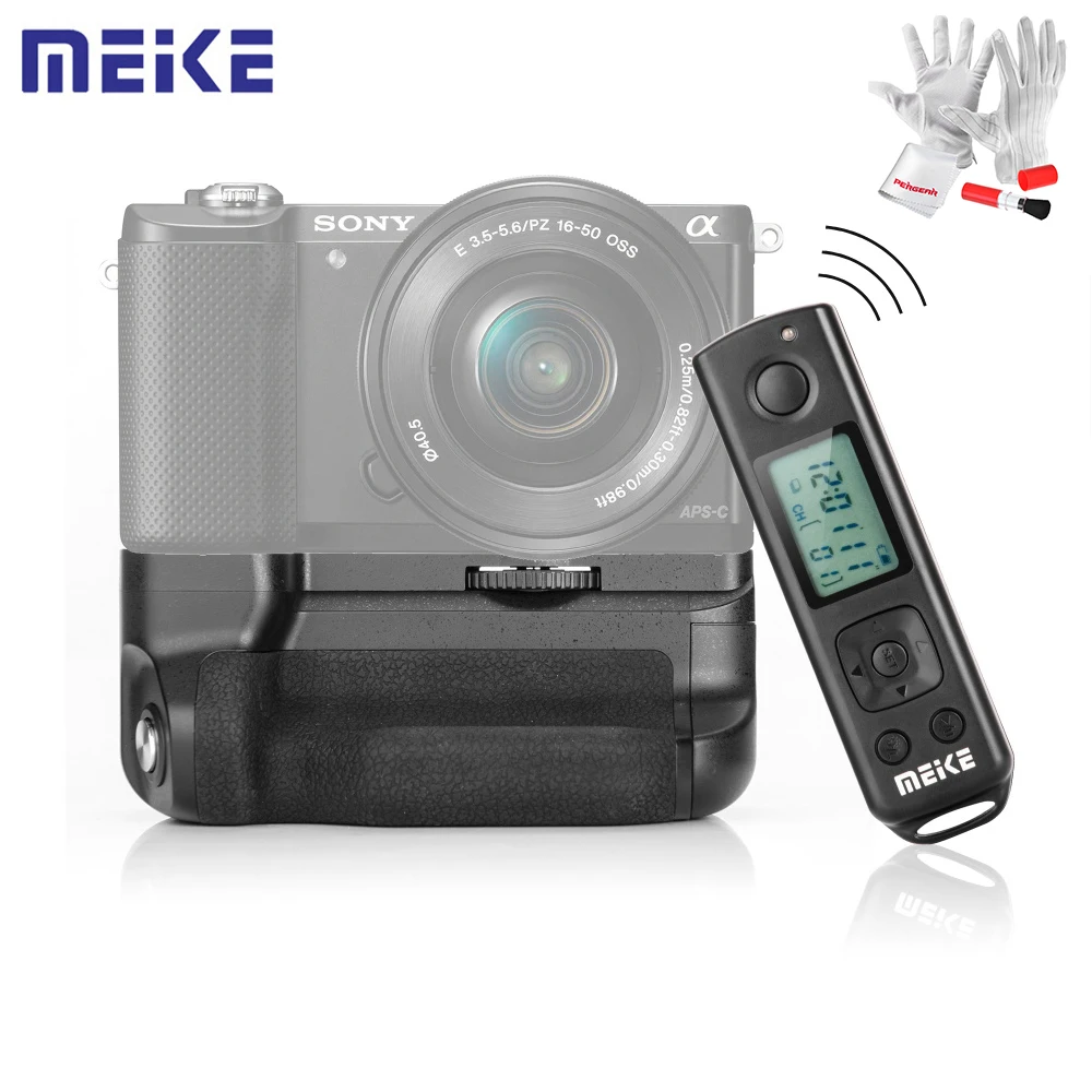 Meike Mk-a6300 Pro Battery Grip Holder With 2.4g Wireless Remote ...