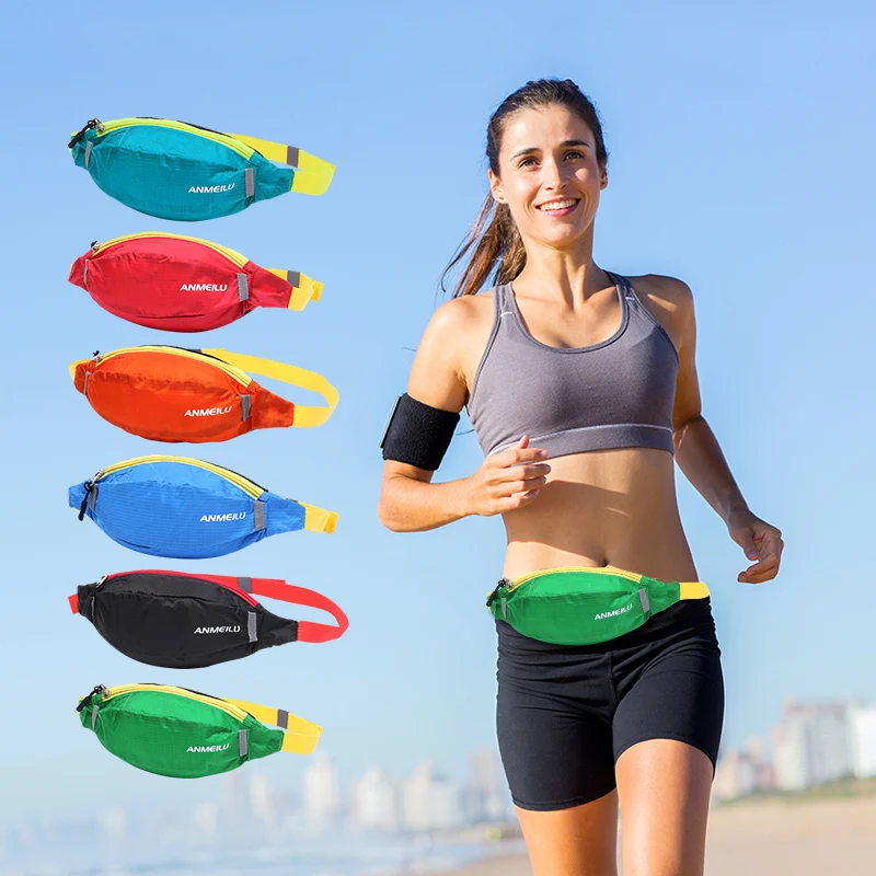 Anmeilu Running Bag Unisex Nylon Outdoor Sport Waist Bag Fanny Pack ...