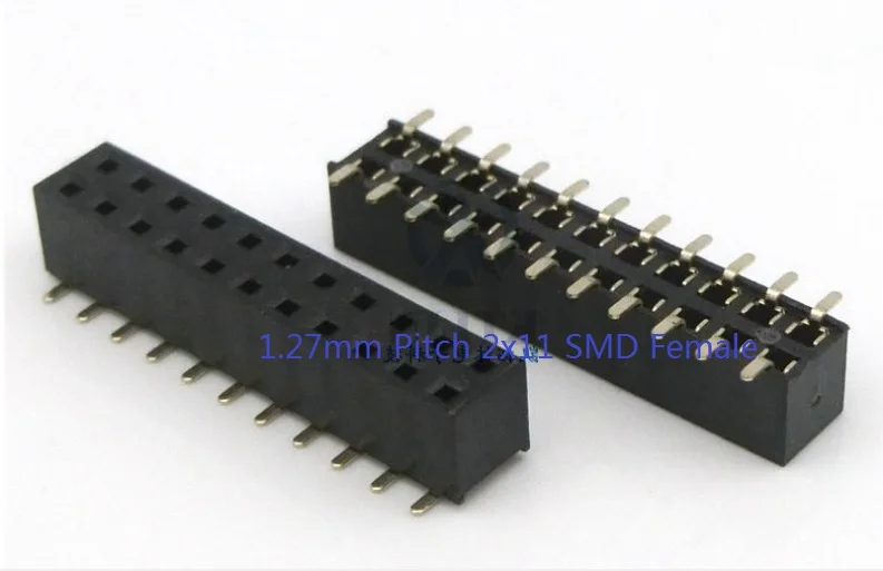 100pcs PCB Female Header 2x11 P 22 pin 1.27 mm Pitch Pin Header Female ...