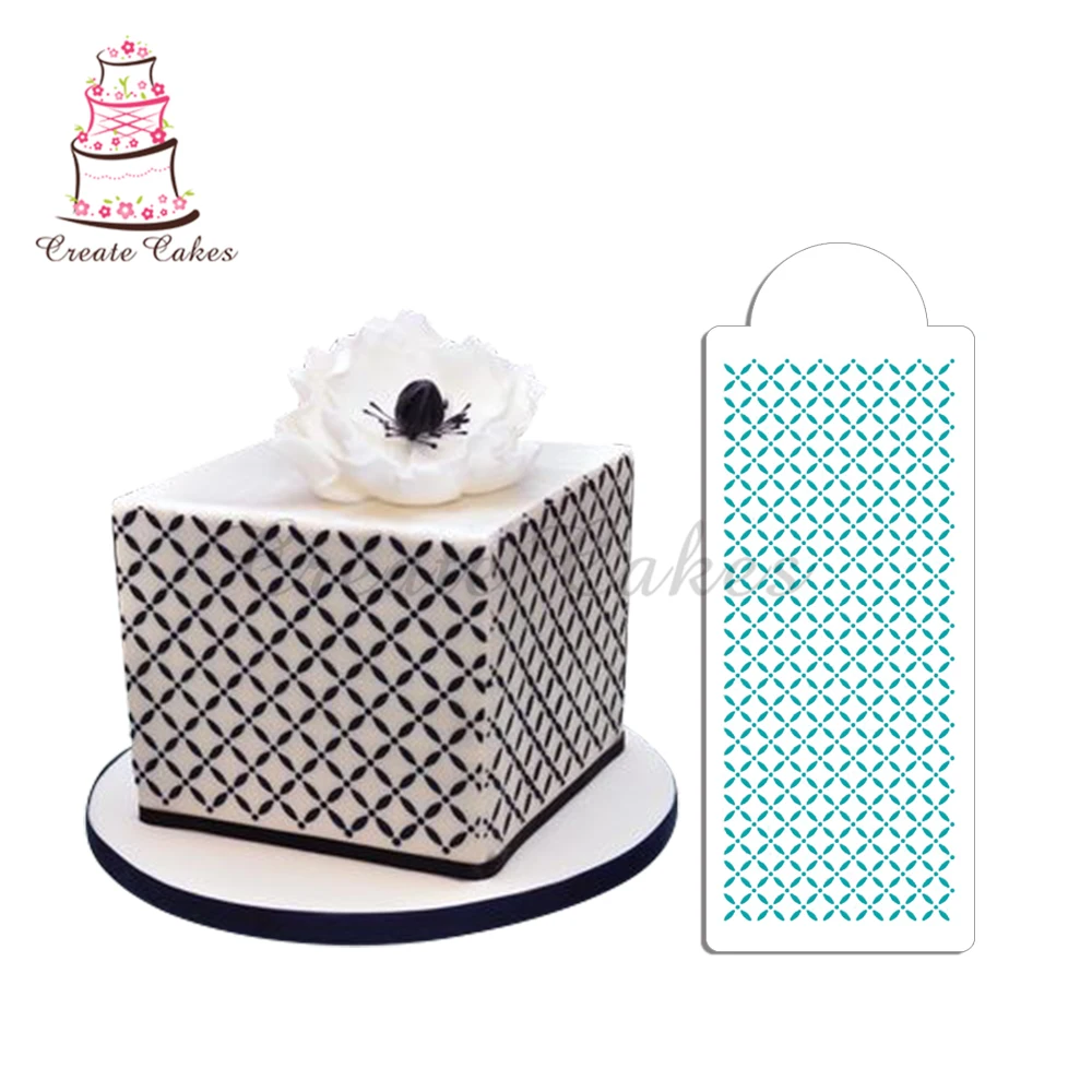 Estêncil do bolo da treliça para o lado do bolo decoração design ...