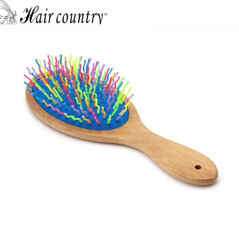 Haar land Haarbürste 4 Farben Regenbogen Reise Kamm Volumen Pinsel ...
