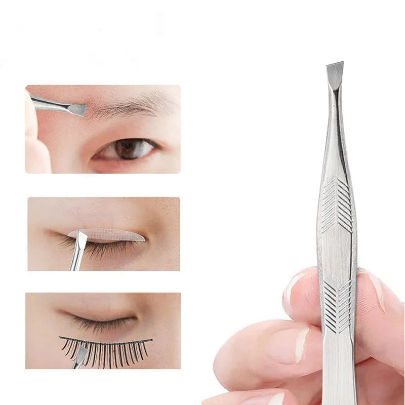 1PCS Angled Slanted Eyebrow Tweezers Stainless Steel Eye Brow Trimmer ...