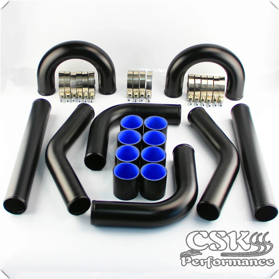 UNIVERSAL ; 57MM TURBO BOOST INTERCOOLER PIPE KIT 8 PCS A PIPING BK ...