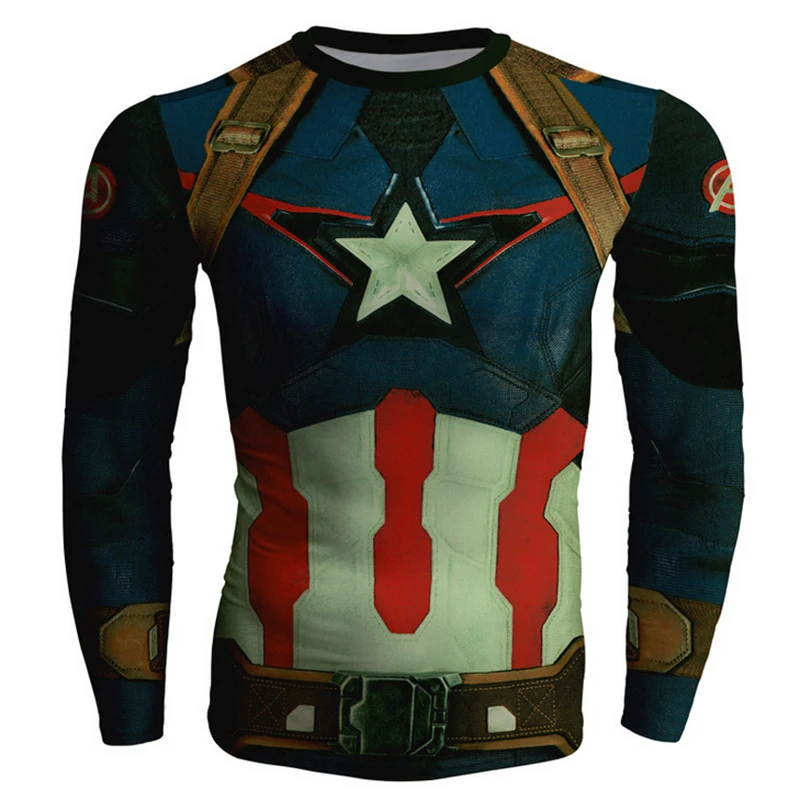 Camiseta masculina de super herói 3d, camiseta do capitão américa ...