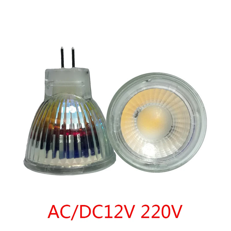 New Arrival MR11 COB Led Spotlight Glass Body GU4 Lamp Light AC/DC12V ...