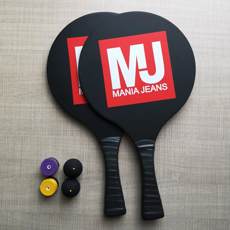 2 Professional Israeli Beach Racquet Matkot Paddles +2 Balls + 2 extra ...