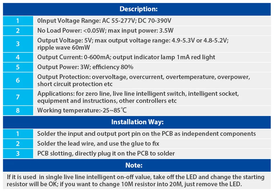 Monday Kids AC-DC 5V 600mA 3W Isolated Switching Power Supply Module ...