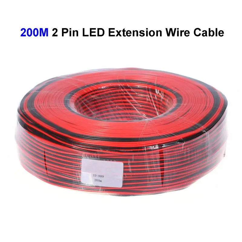 200m 22awg 2 Pin Led Extension Wire Connector Cable Cord For Smd 3528