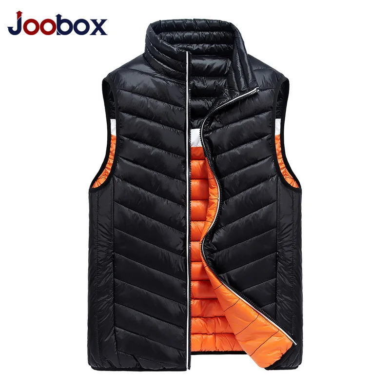 JOOBOX 브랜드 남성 민소매 조끼 재킷 겨울 초경량 화이트 오리 다운 조끼 남성 슬림 조끼 남성 방풍 따뜻한 양복 조끼 ...