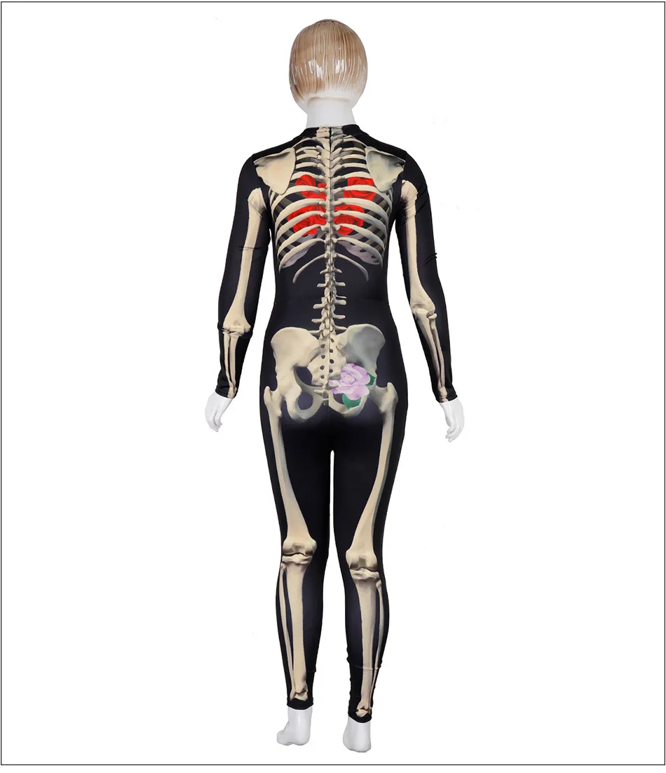 High Quality New Rose Mechanical Bone Costume Cosplay Scary Halloween ...