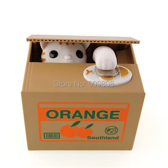 1x Free Shipping Lovely Steal Money Cat Kitty Coins Piggy Bank Saving ...