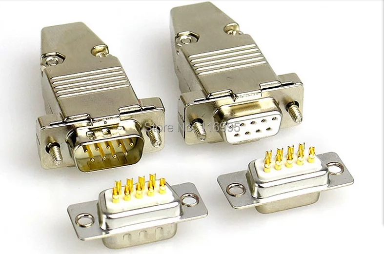 Free shipping 10SETS DB9 Male( Female) / with steel metal casing / 9 ...
