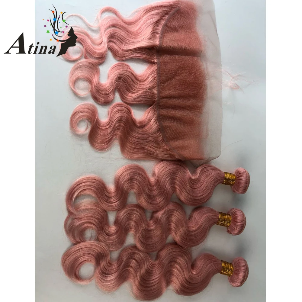 Mechones de pelo ondulado brasileño con encaje Frontal, cabello humano ...