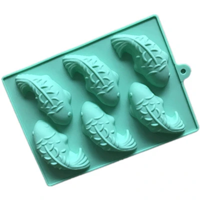 6 cavity Koi Carp Jelly Fish Soap Chocolate Silicone Bakeware Cake ...