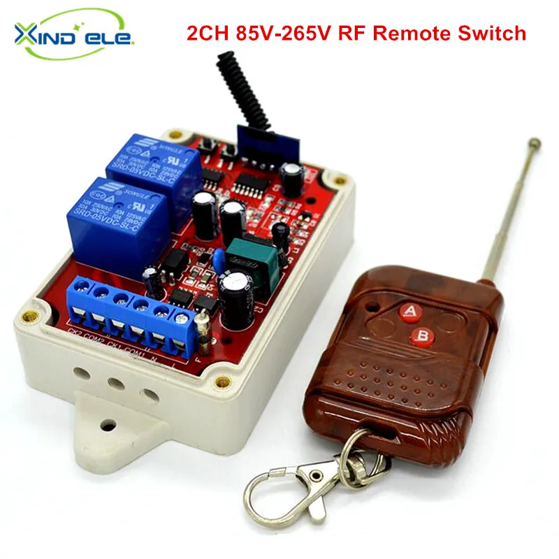 AC 110V 220V 2CH RF Universal Wireless Remote Control Light Switch ...