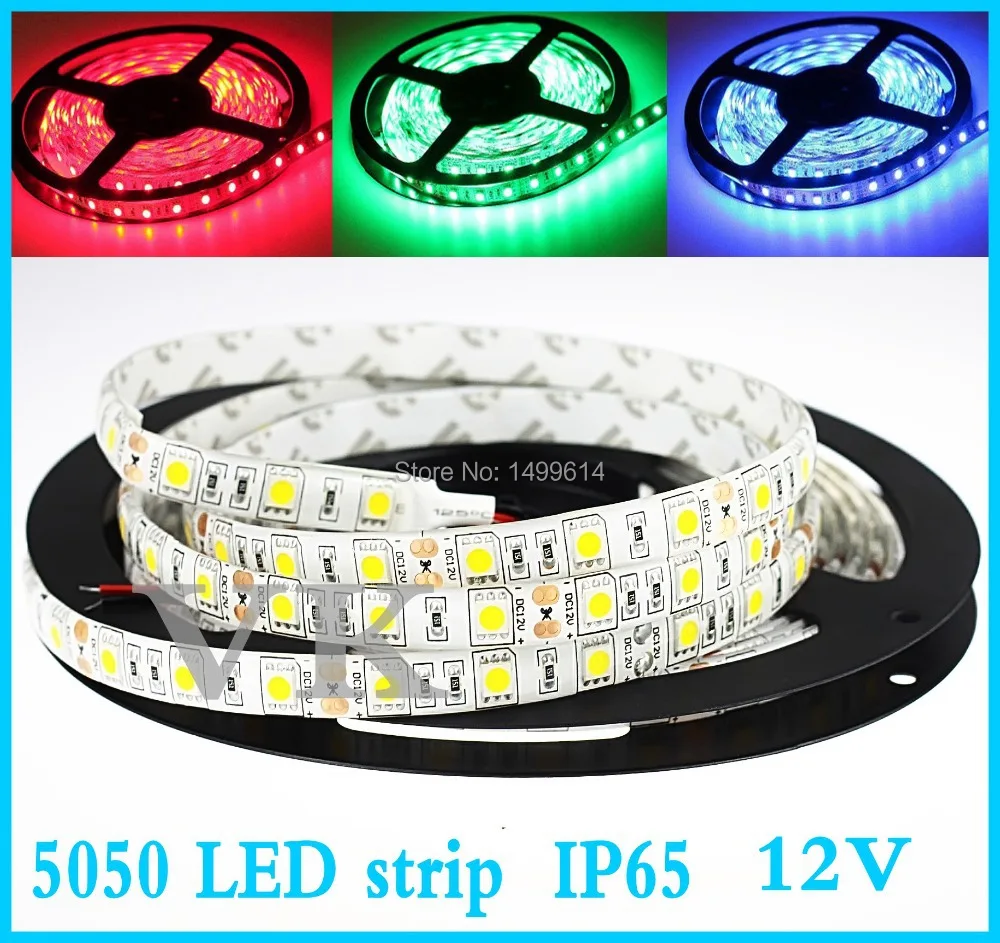 5m/lot LED strip light SMD 5050 waterproof IP65 DC 12V flexible light ...