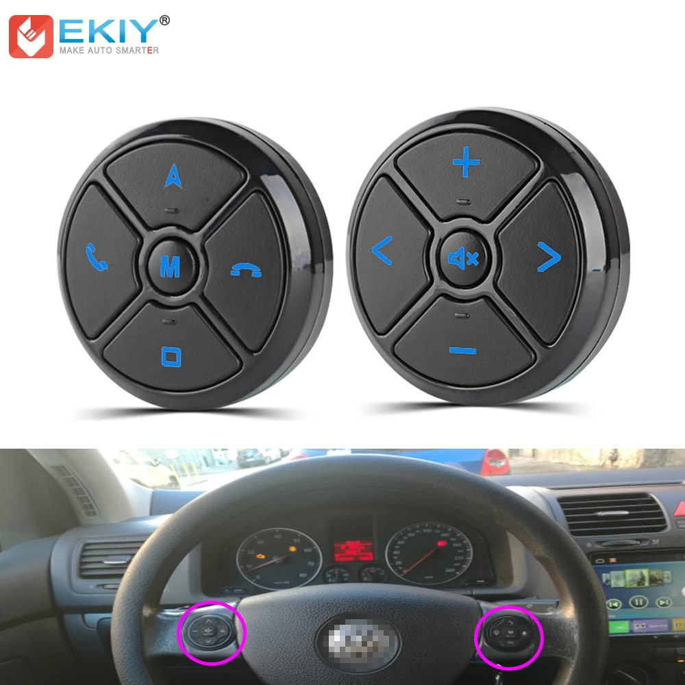 EKIY Car Universal Steering Wheel Control Key Smart Wireless Remote ...