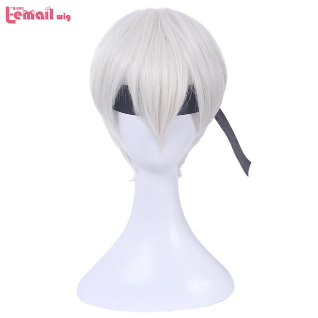 L-email wig Nier Automatas 2B 9S Cosplay Wigs White Short Men Cosplay ...