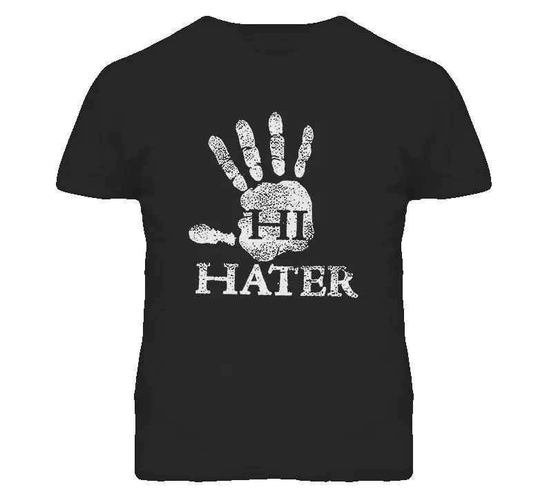 Hi Hater Hand Print Jealous Funny Joke T Shirt-in T-Shirts from Men's ...