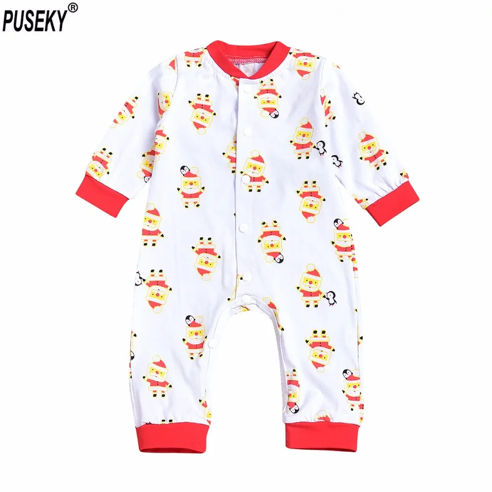 Infant Bebes Baby Newborn Kid Boys Girl Santa Claus long sleeve Toddler Suits Christmas Santa ...