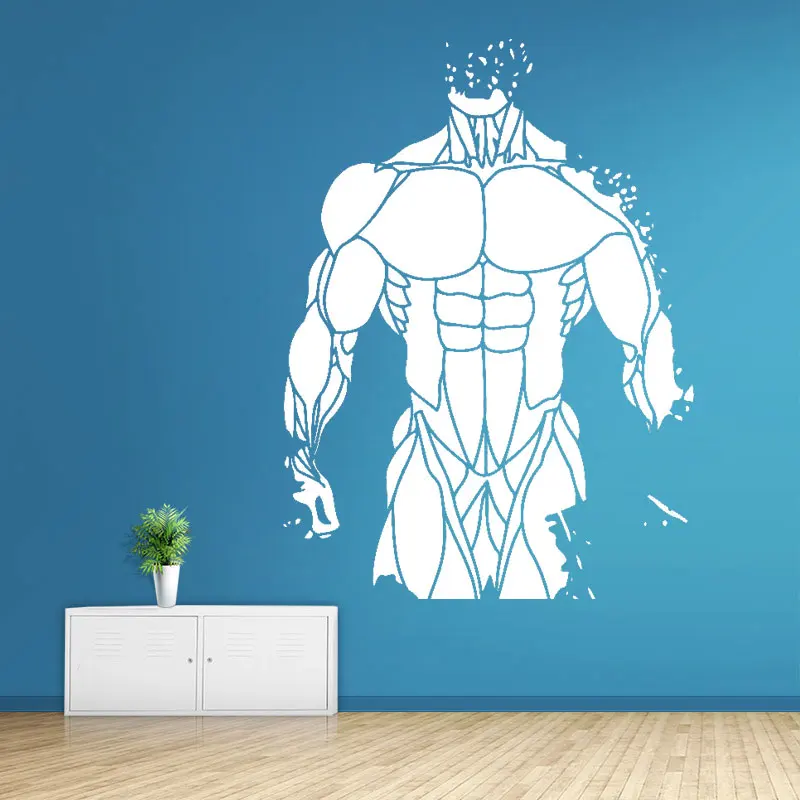 Bodybuilder Gym Fitness Coach Sport Muscles Wall Sticker Vinyl Decal ...