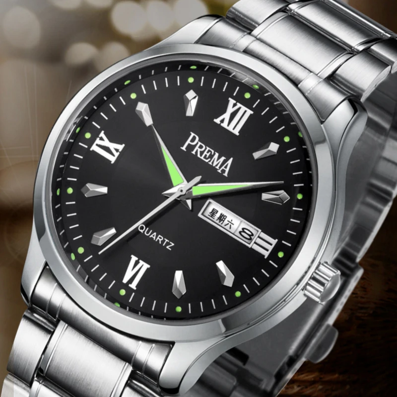 Prema Men watches 2019 luxury brand stainless steel waterproof quartz ...