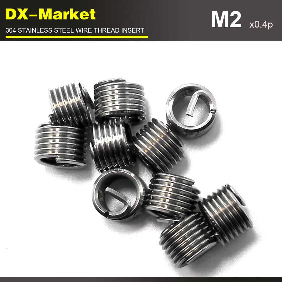 m2*1D *0.4P , 100pcs , sus304 wire thread inserts for ISO metric screw ...