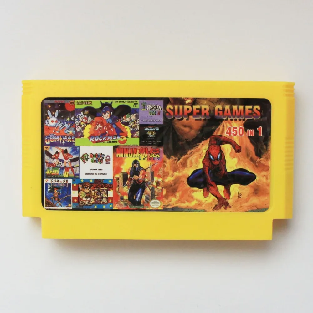 450 in 1 Big Yellow 8 bit 60 pins Game Card|game navigation|card game ...