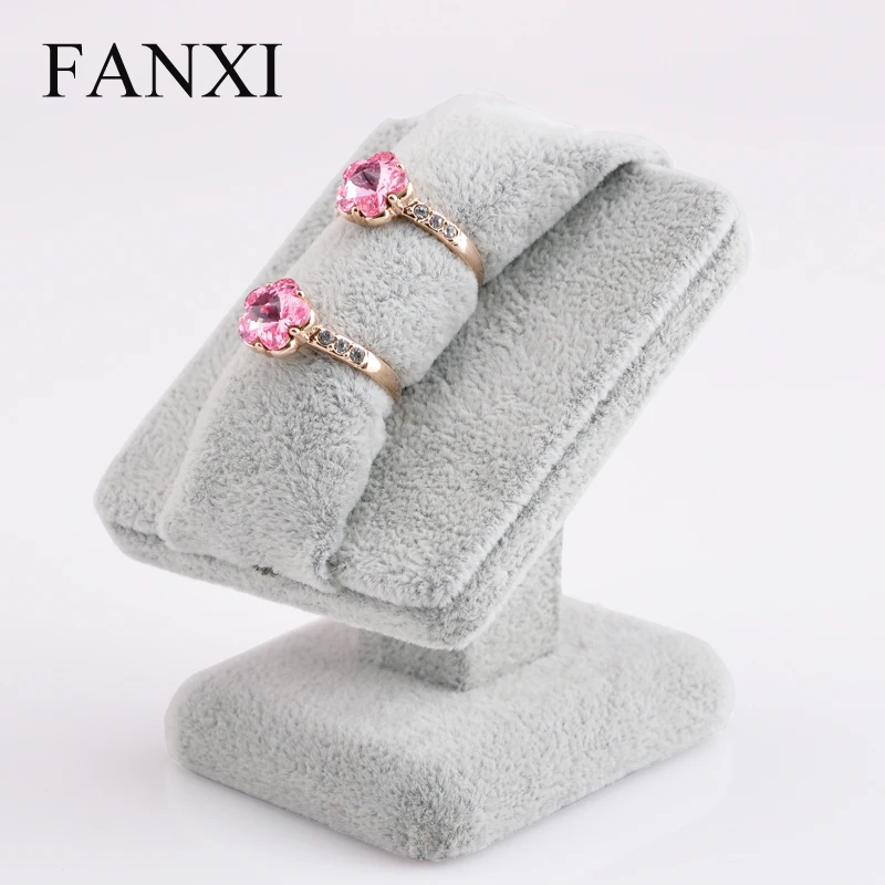 FANXI Creative Ice velvet Cover MDF Finger Ring Display Engagement Ring ...