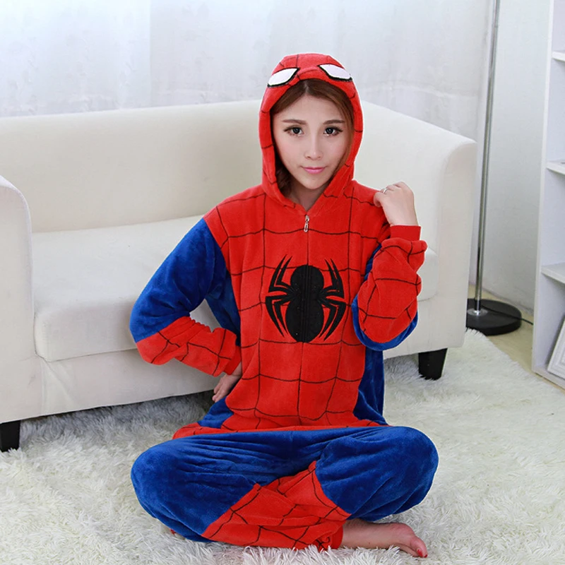 Spider-man Jumpsuit Flannel Bedgown Adults Sloth Pajamas Onesie ...