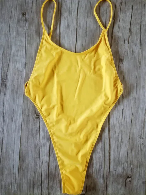 Sexy Thong Swimwear Women One Piece Swimsuit Triangle Backless Bathing