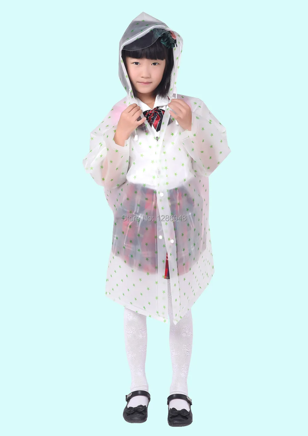Unisex kids raincoat outdoor green star printing transparent school bag ... Unisex kids raincoat outdoor green star printing transparent school bag ...
