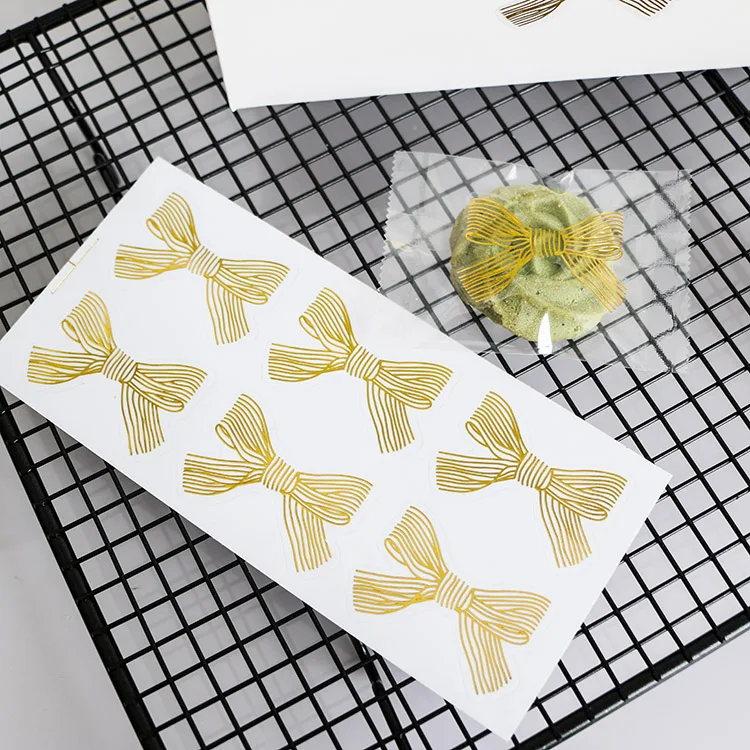 180 unids/lote de pegatinas decorativas con lazo dorado DIY, etiqueta ...