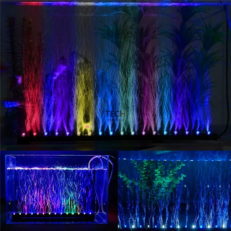 Aquarium Fish Tank Underwater Submersible Air Bubble Colour Changing ...