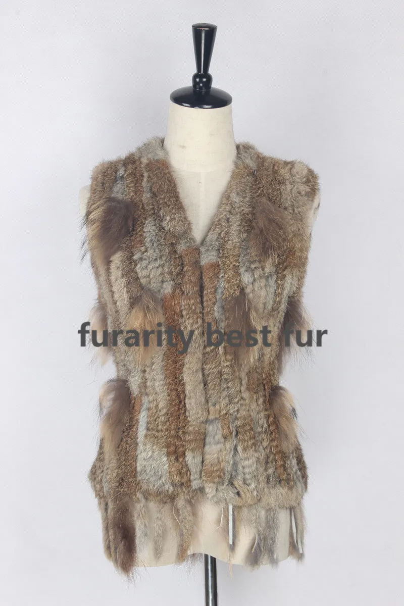 J0226 Furarity Cheap Real Fur Vests Women Winter Knitted Rabbit Fur ...