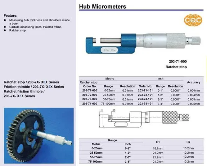 Hub Micrometers 25 50mm.1 2inch.203 72 000 Wheel micrometer|micrometer 25-50mm|micrometer ...