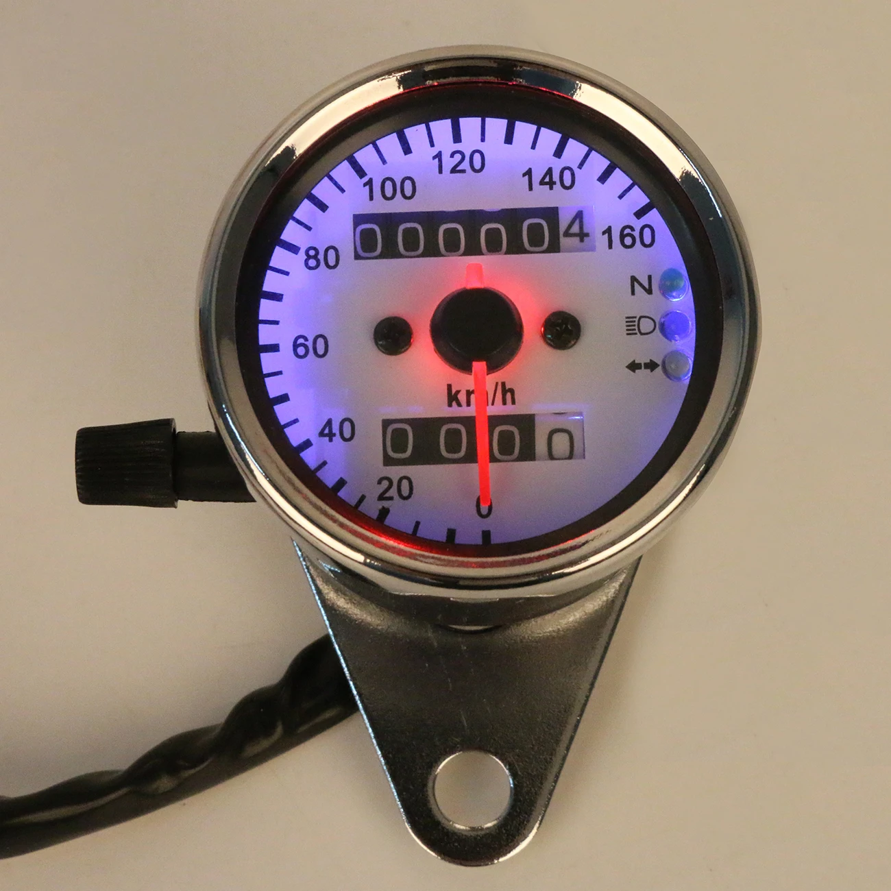 Stainless Steel Motorbike LED Glow Odometer Speedometer Tachometer ...