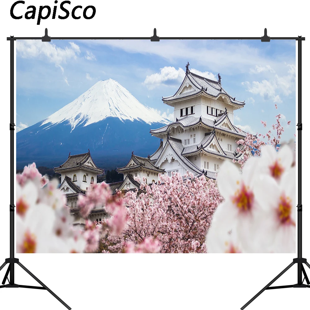 Capisco Backdrop For Photo Studio Mount Fuji Cherry Blossoms ...